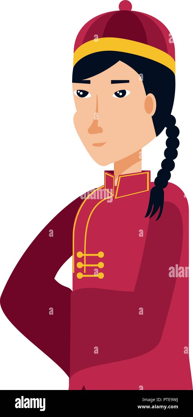 chinese man with traditional costume vector illustration design Stock ...