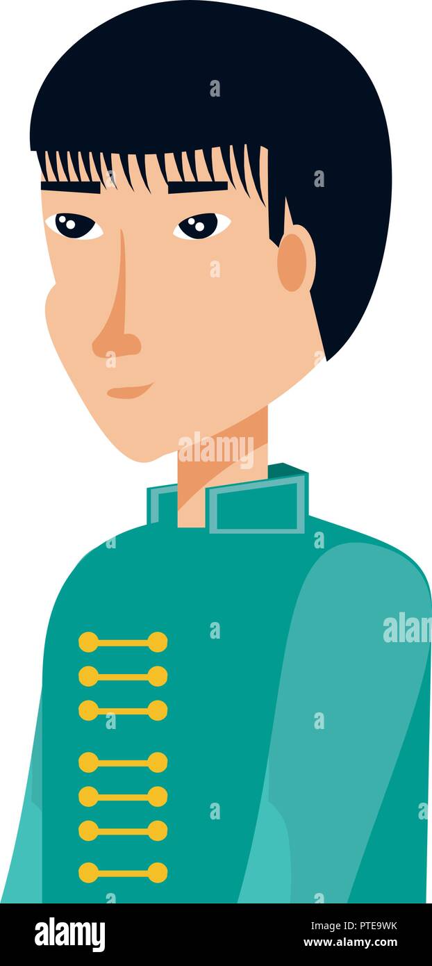 chinese man with traditional costume vector illustration design Stock ...