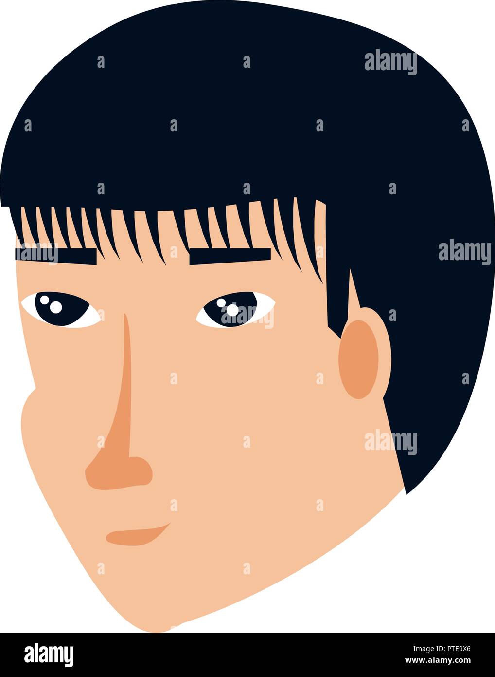 head of chinese man avatar character vector illustration design Stock ...