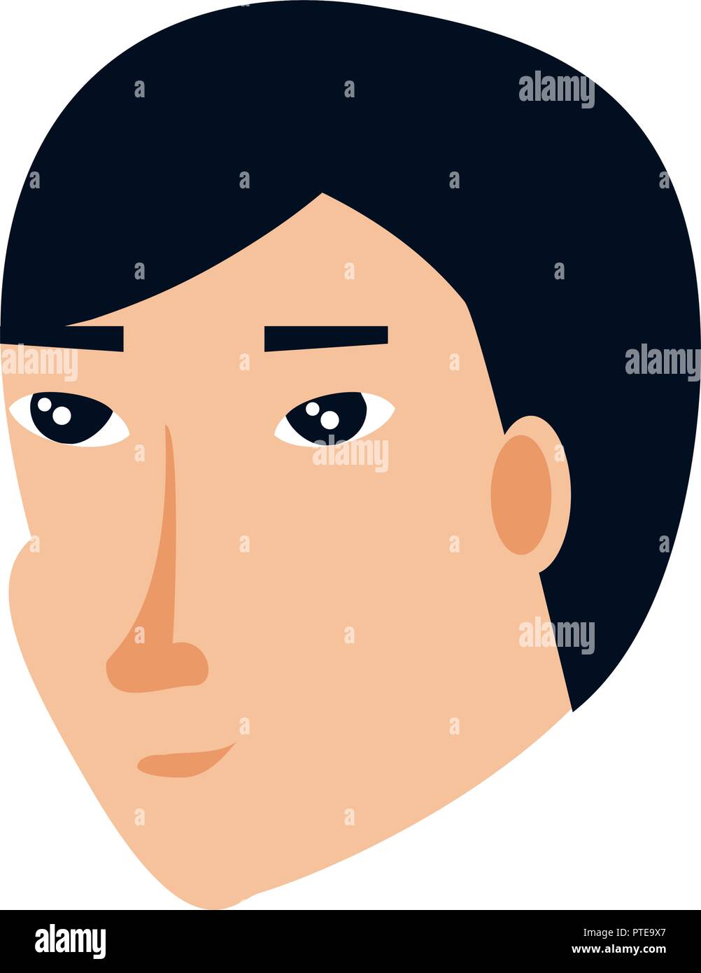 head of chinese man avatar character vector illustration design Stock ...