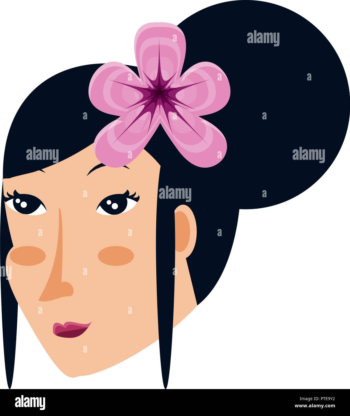 head of geisha woman avatar character vector illustration design Stock ...