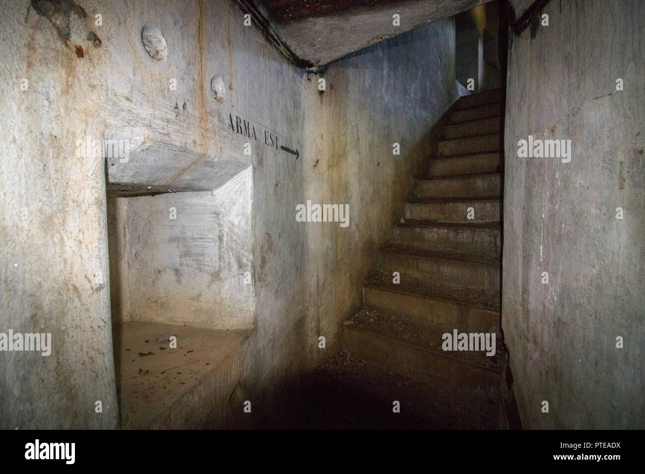stairway inside bunker Stock Photo - Alamy