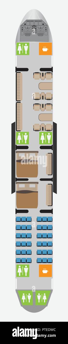 Wide body aircraft seat map hi-res stock photography and images - Alamy