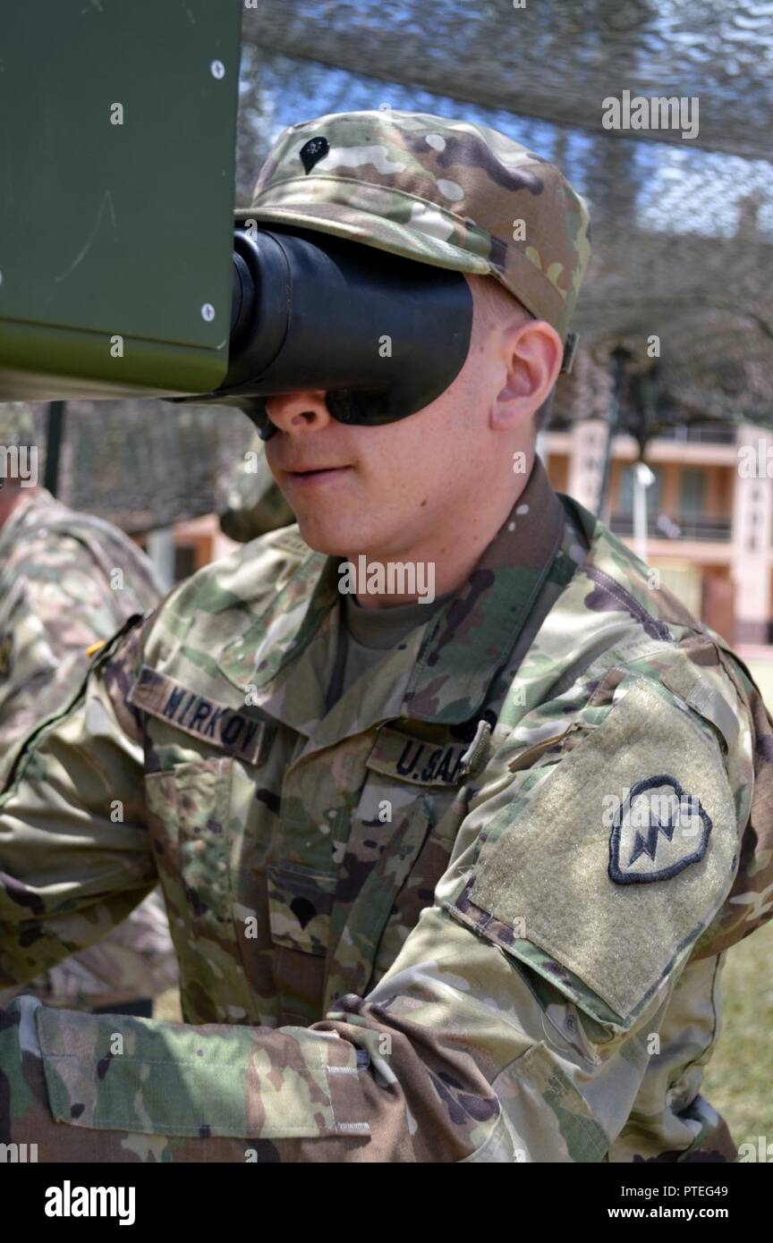 Spc. Logan Mirkov, a cavalry scout assigned to Troop B, 3rd Squadron ...