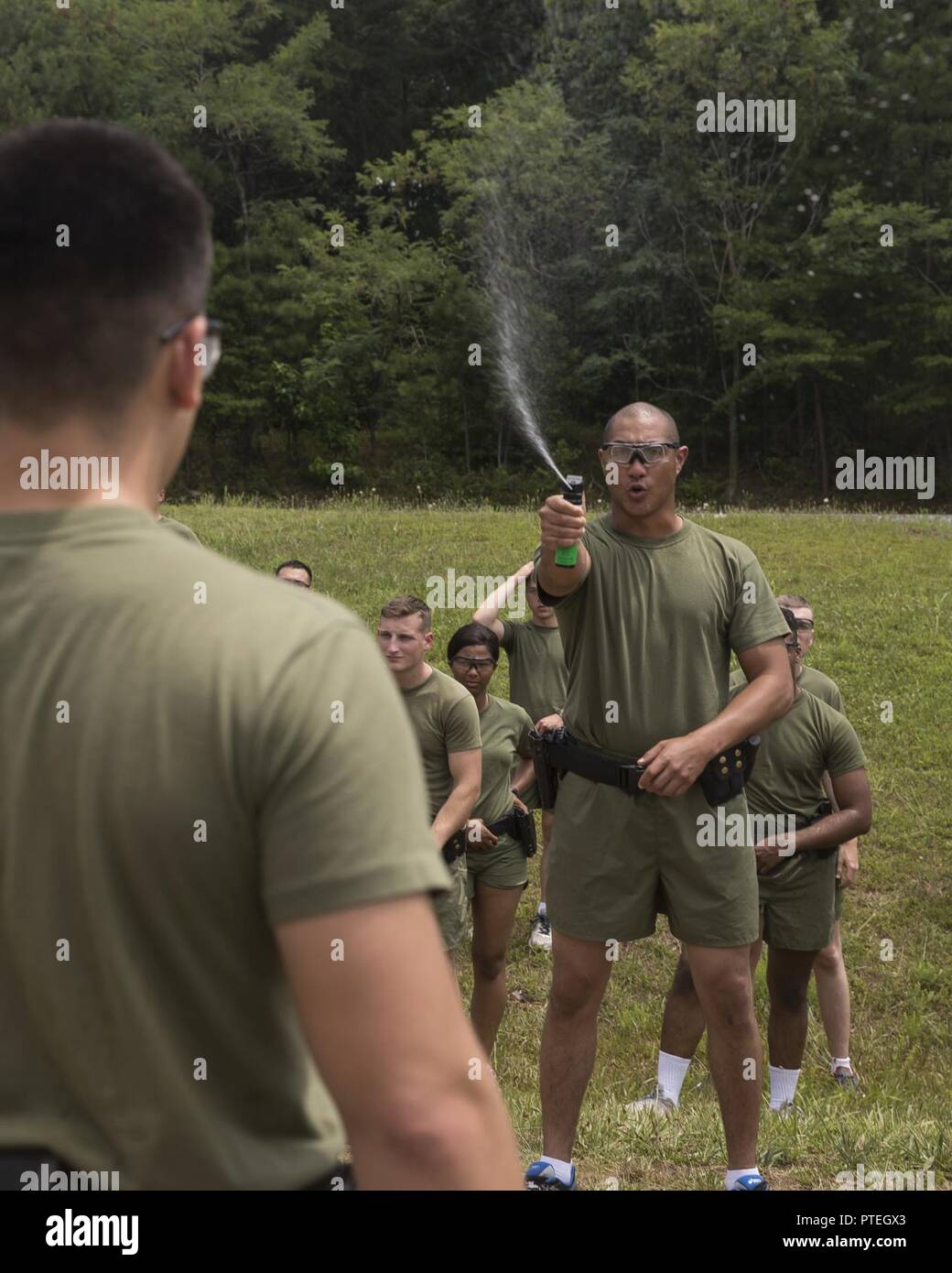 A student attached to Marine Corps Embassy Security Group practices how ...