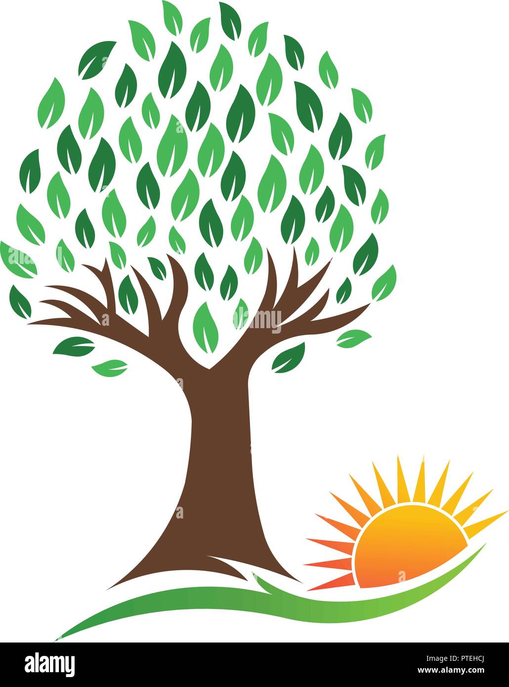 Sun And Tree Logo Designs