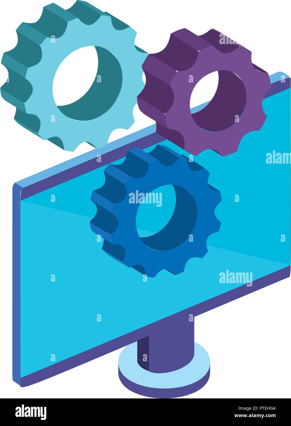 Modern computer setup Stock Vector Images - Alamy