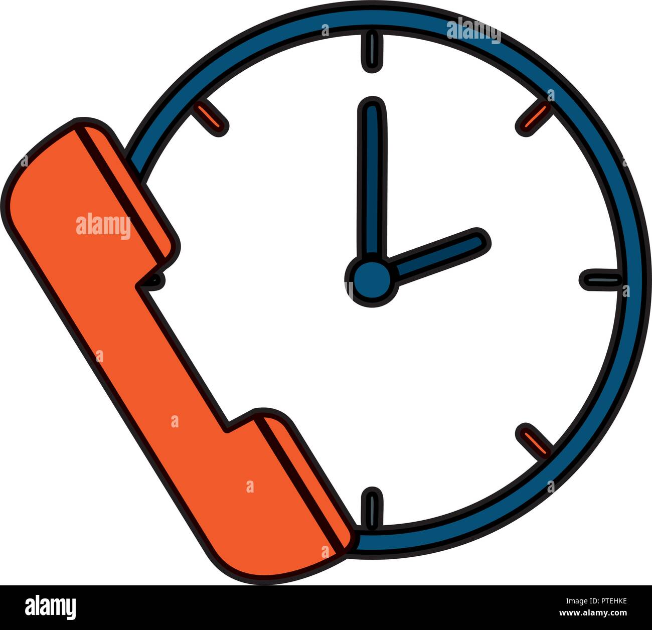 telephone with time clock Stock Vector Image & Art - Alamy