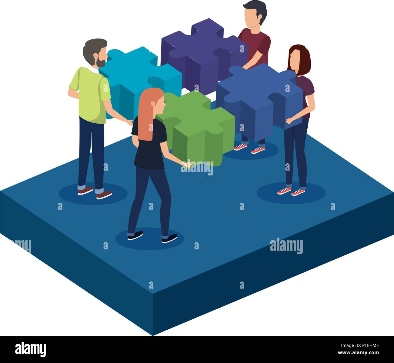 group of people with puzzle piece Stock Vector Image & Art - Alamy