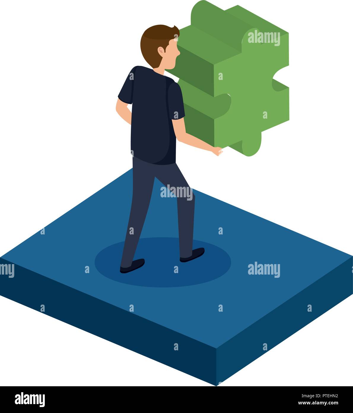 Adult boy puzzle Stock Vector Images - Alamy