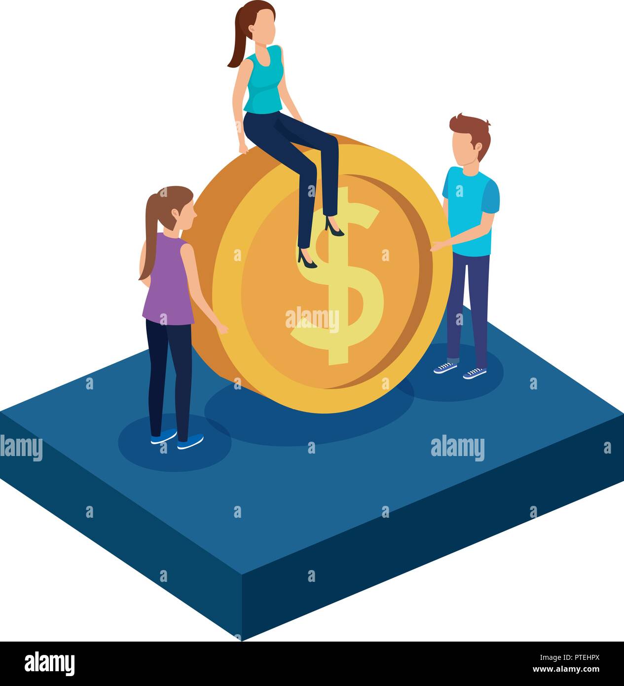 people with coin money Stock Vector Image & Art - Alamy