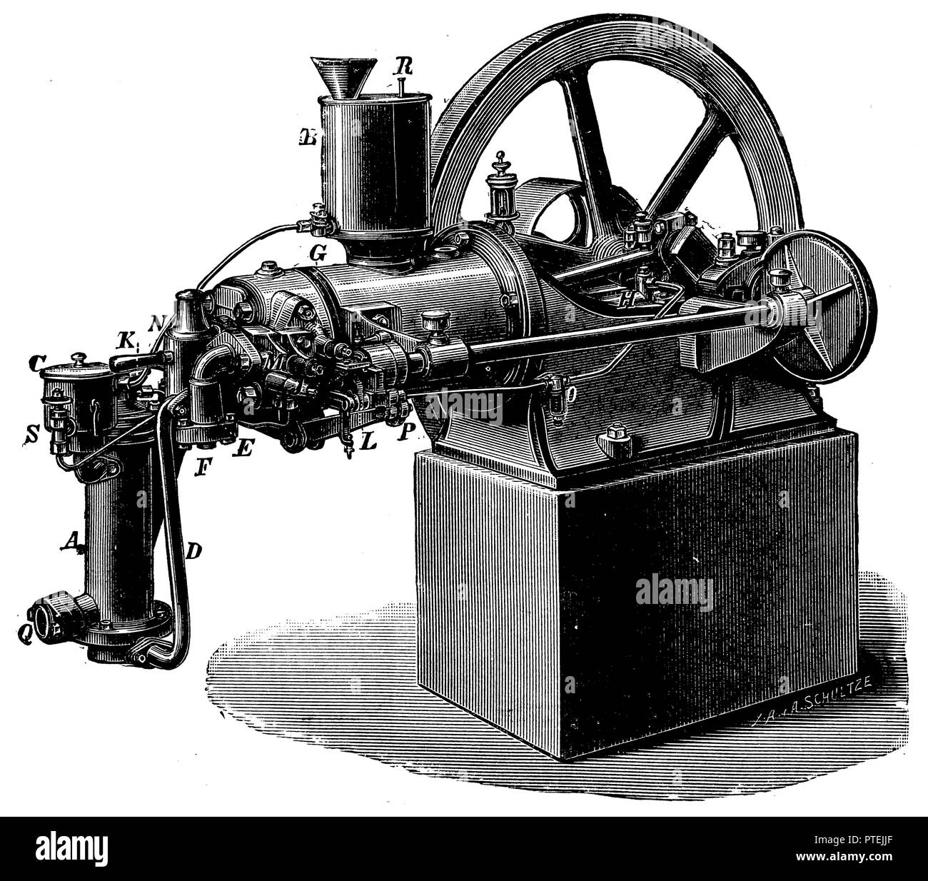 Petroleum motor (Kaselowsky system), 1900 Stock Photo - Alamy