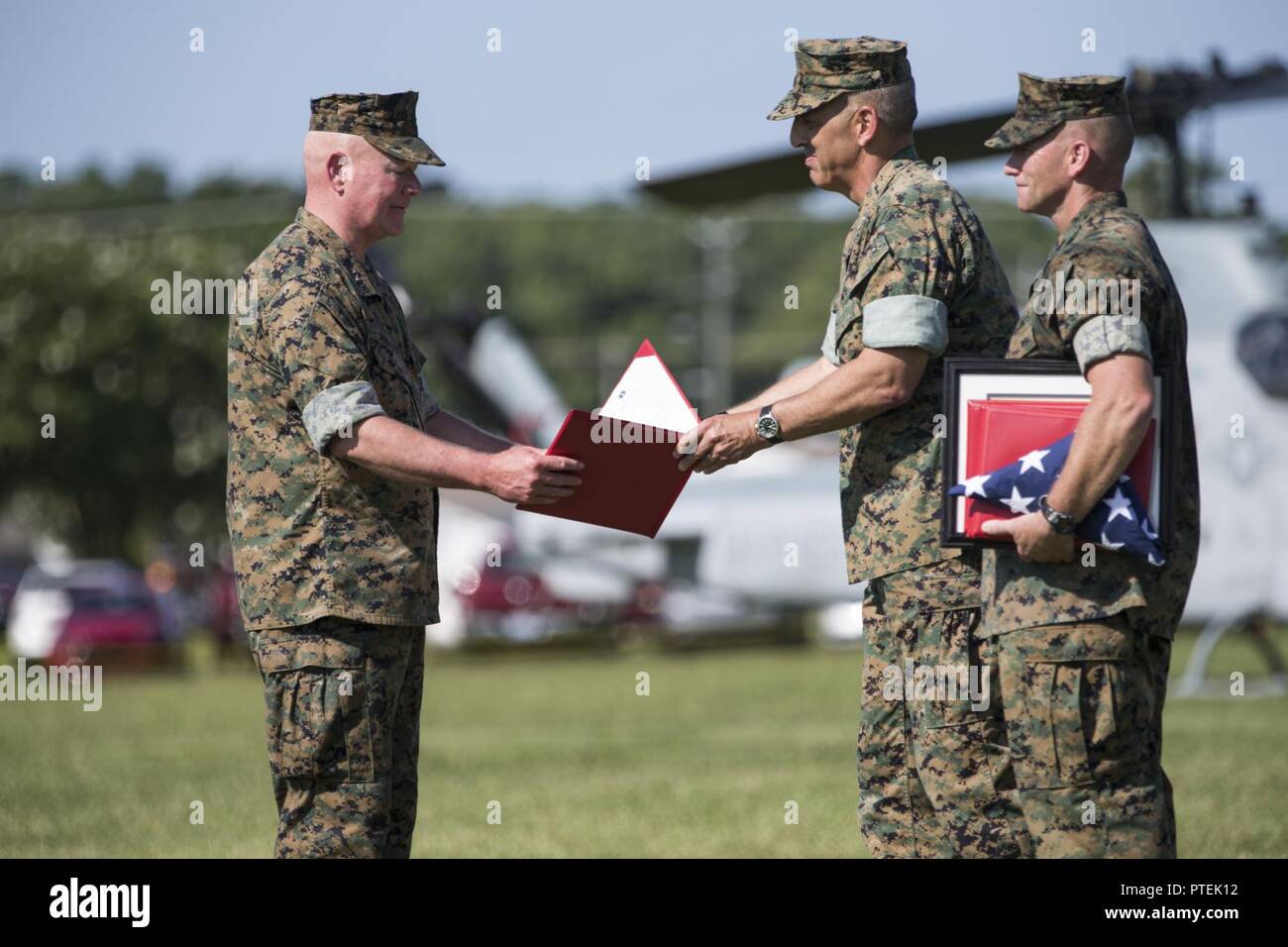 U.S. Marine Corps Maj. Gen. Walter L. Miller Jr., left, former ...