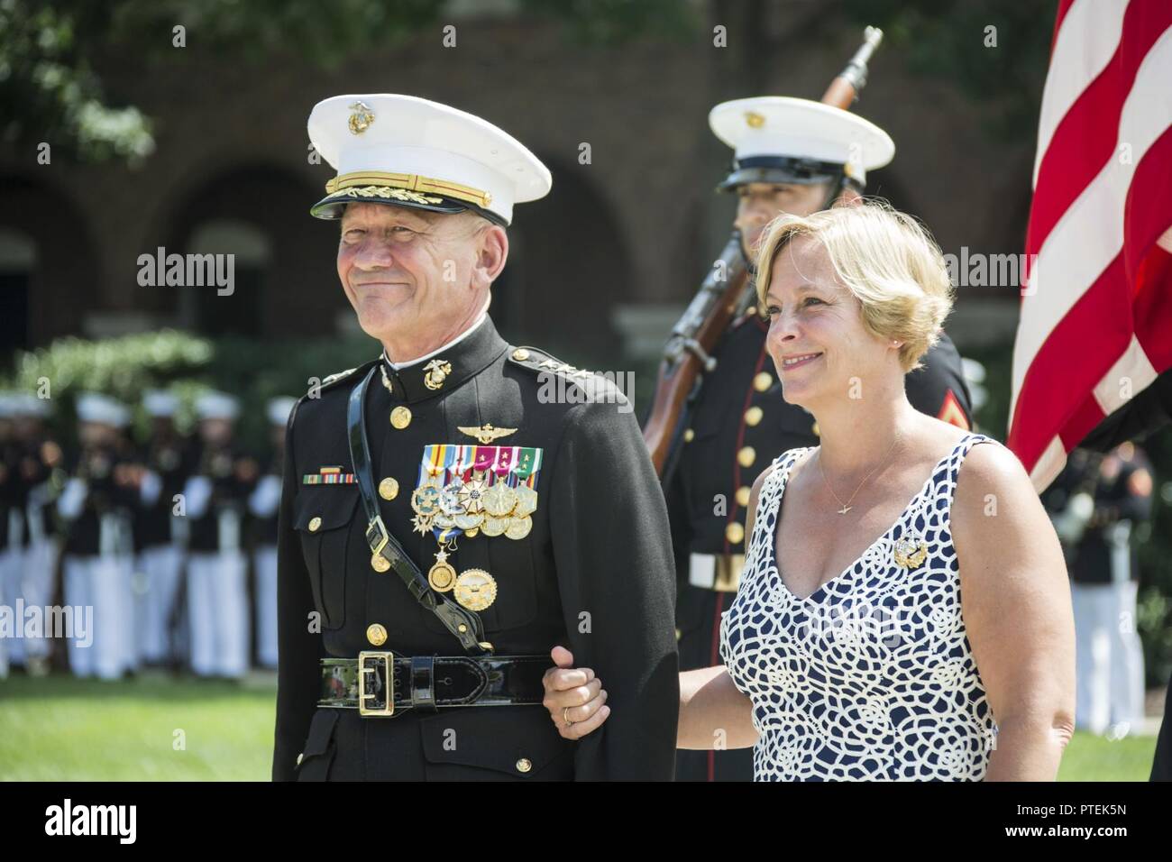 U.S. Marine Corps Lt. Gen. Jon M. Davis, left, deputy commandant of ...