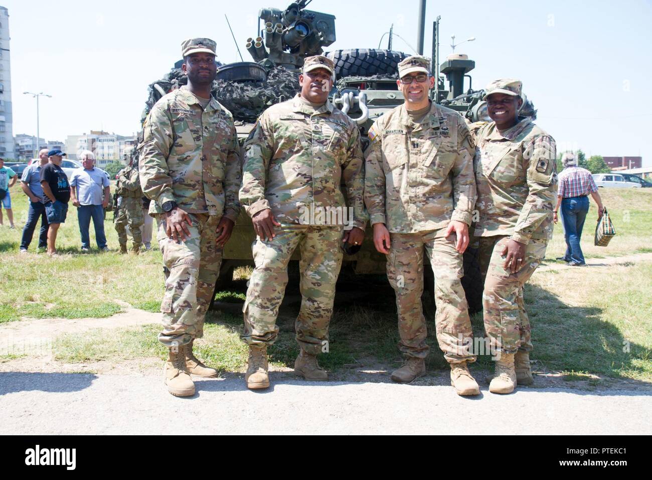 Soldiers of 361st Civil Affairs Brigade pose for a photo in Ruse ...