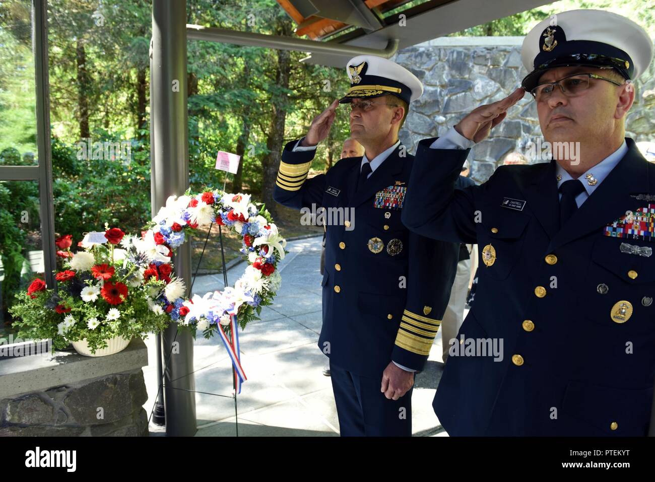 Adm. Charles D. Michel, vice commandant of the Coast Guard (left) and ...