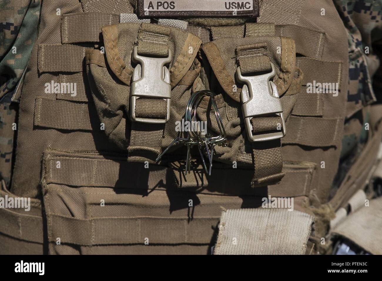 A Marine with Weapons Company, Battalion Landing Team, 3rd Battalion ...