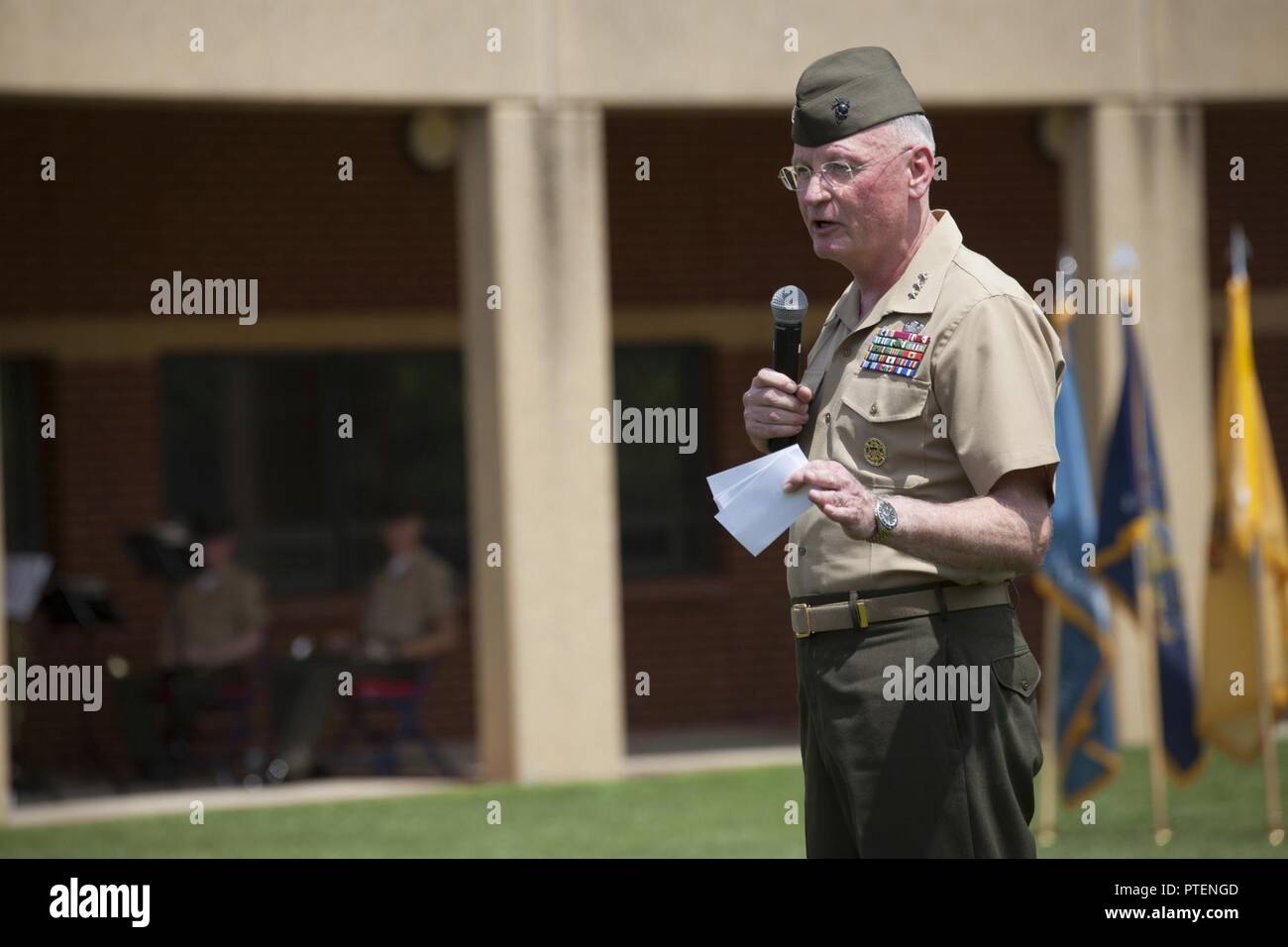 Director of Marine Corps Staff Lt. Gen. James B. Laster gives remarks ...