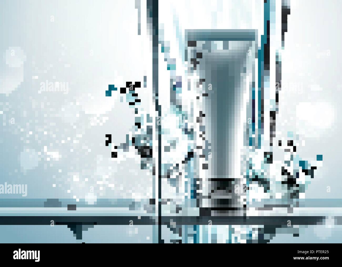 Plastic tube product with ice cubes in 3d illustration, pure water ...