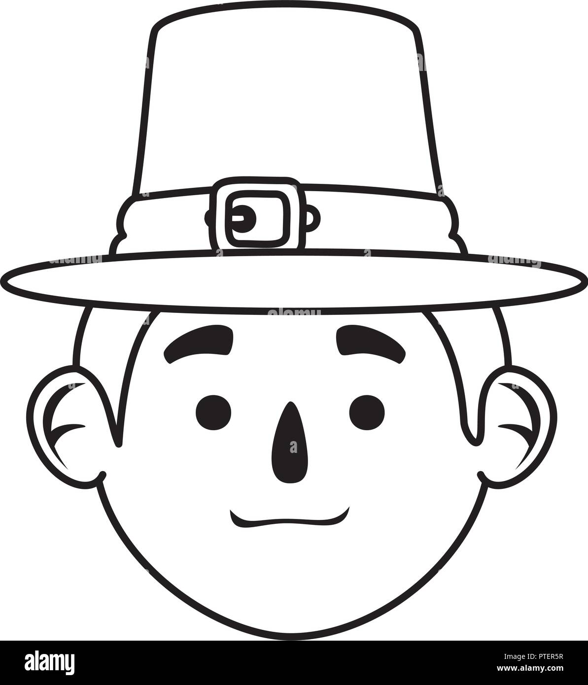 pilgrim man head character icon Stock Vector Image & Art - Alamy