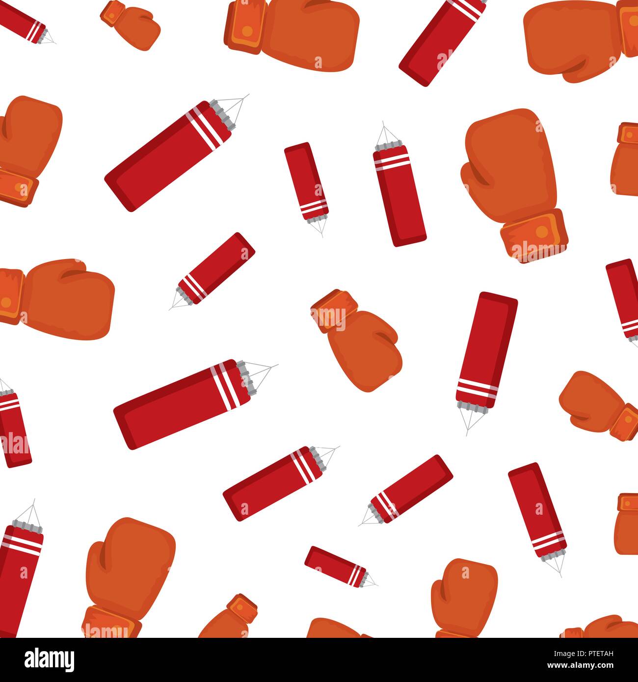 boxing sport gloves and pushbag pattern Stock Vector Image & Art - Alamy