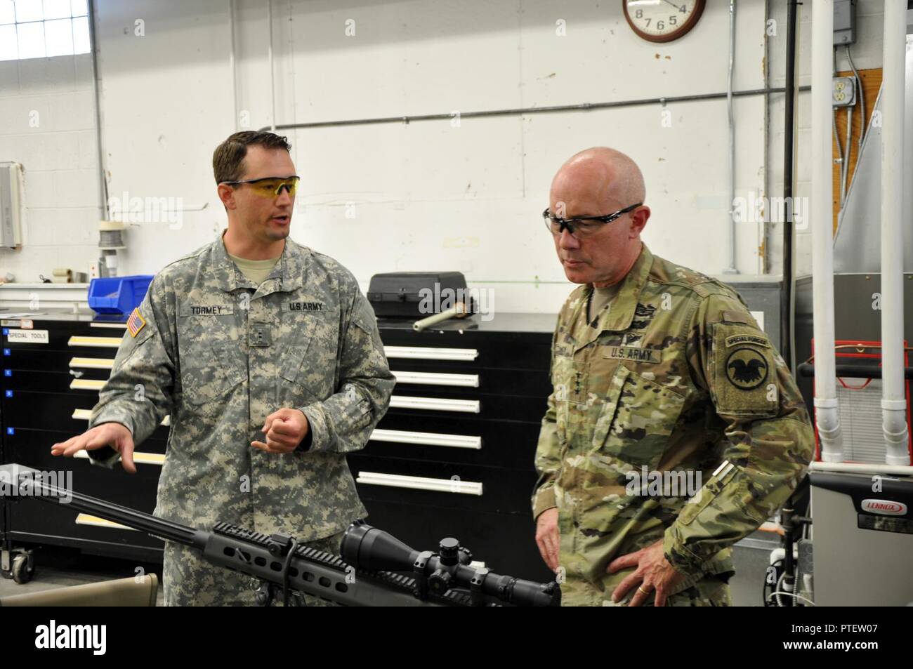 During the Sustainment Training Center tour in the armament section CW2 ...