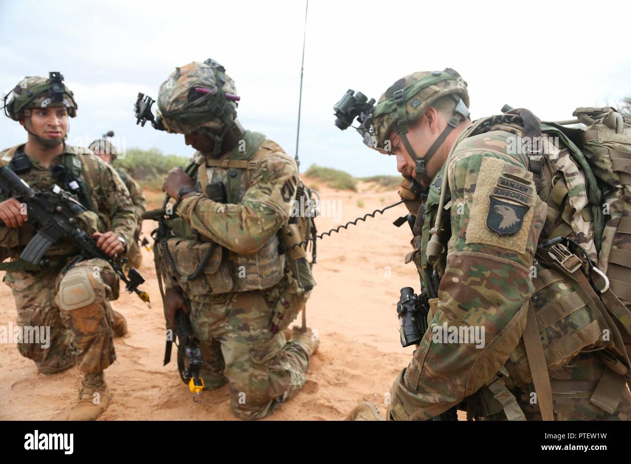 U.S. Soldiers assigned to the 1-502nd Infantry Regiment, 2nd Brigade Combat Team, 101st Airborne ...
