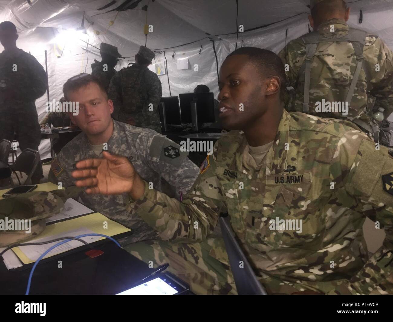 1st. Lt. Errina, officer in charge of the Medical Regulating Office ...