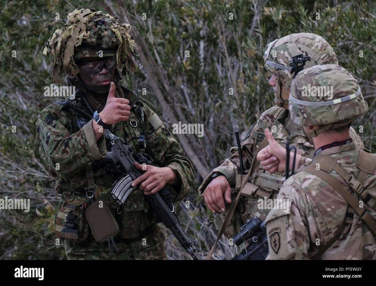 Soldier using hand signals hi-res stock photography and images - Alamy