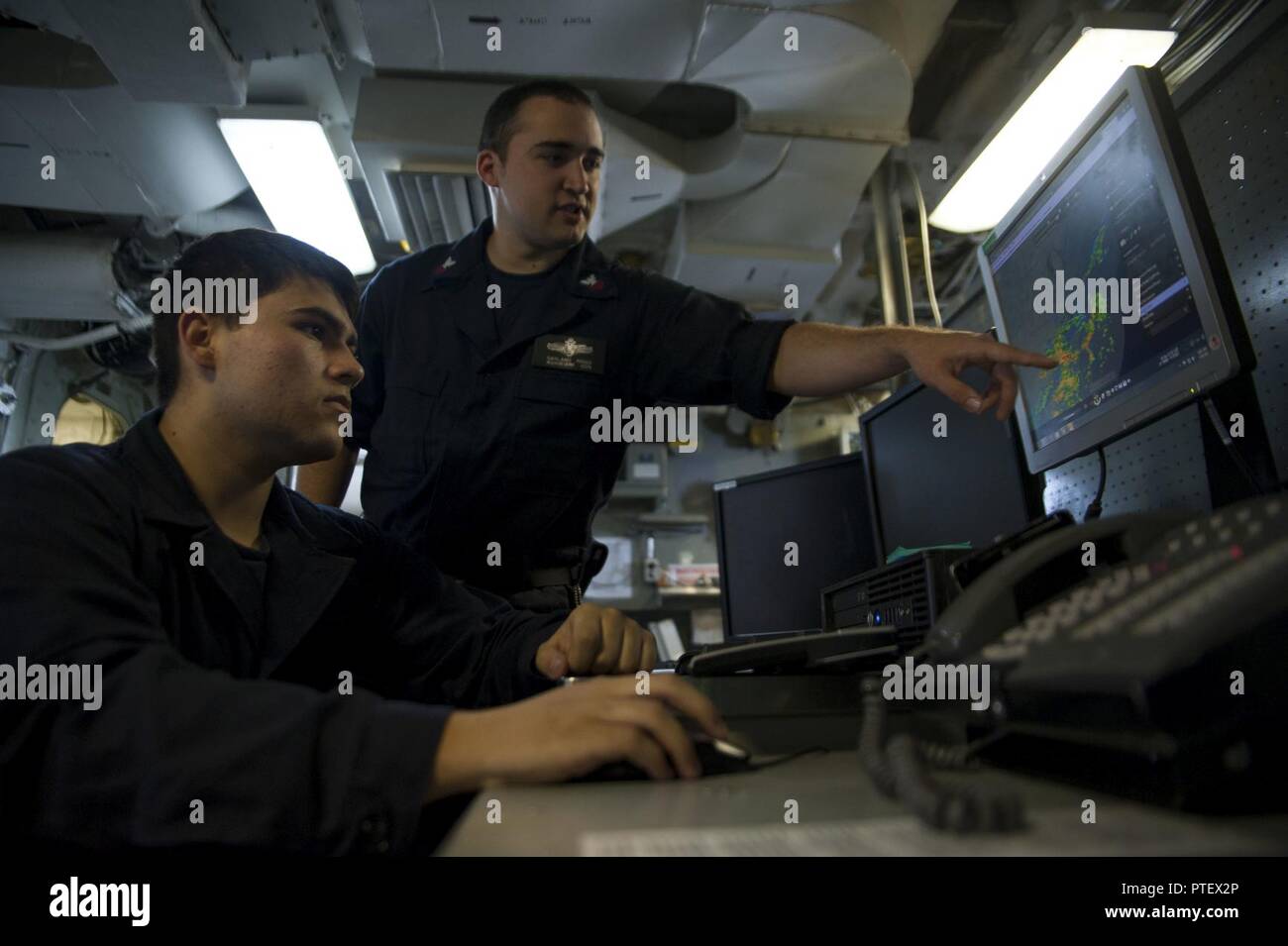 ATLANTIC OCEAN (July 18, 2017) Aerographer's Mate 1st Class Garland ...