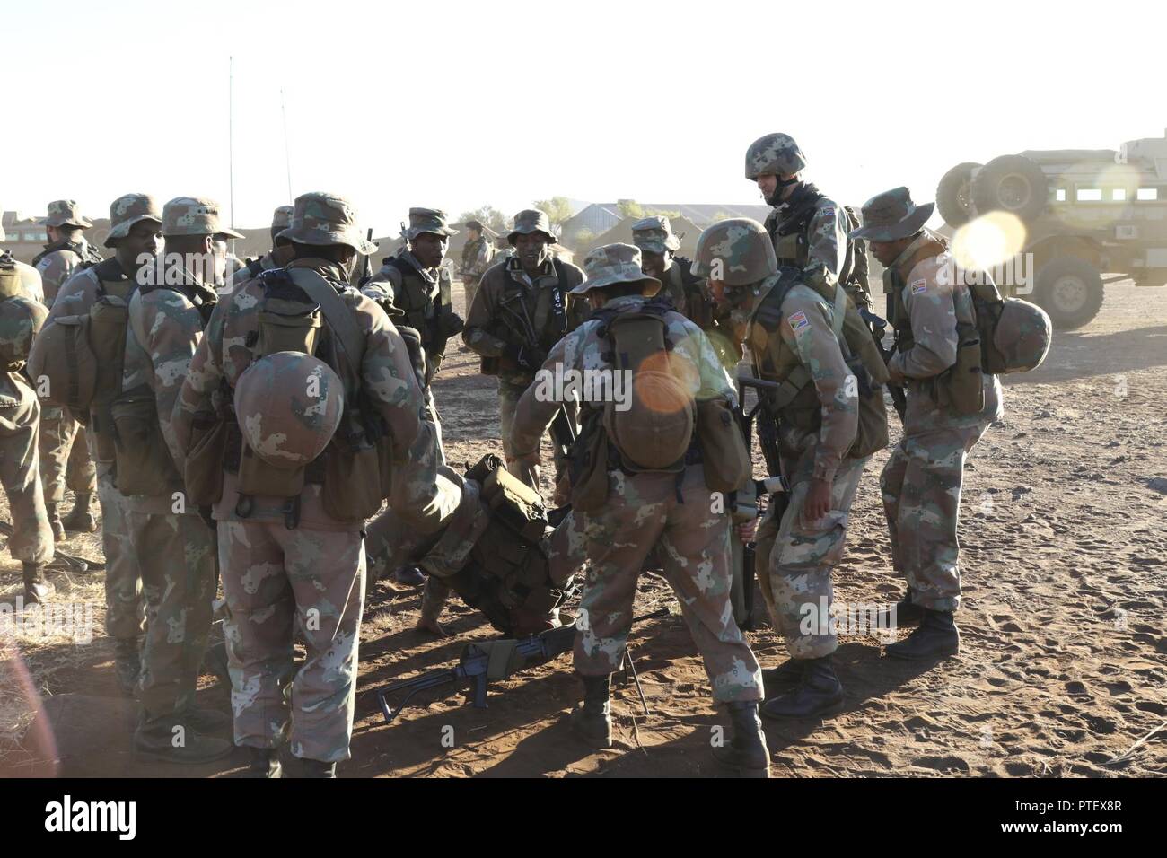 South African Navy Maritime Reaction Squadron soldiers motivate ...
