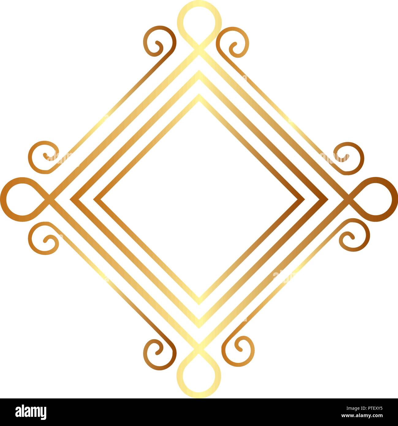 elegant rhombus golden frame Stock Vector Image & Art - Alamy