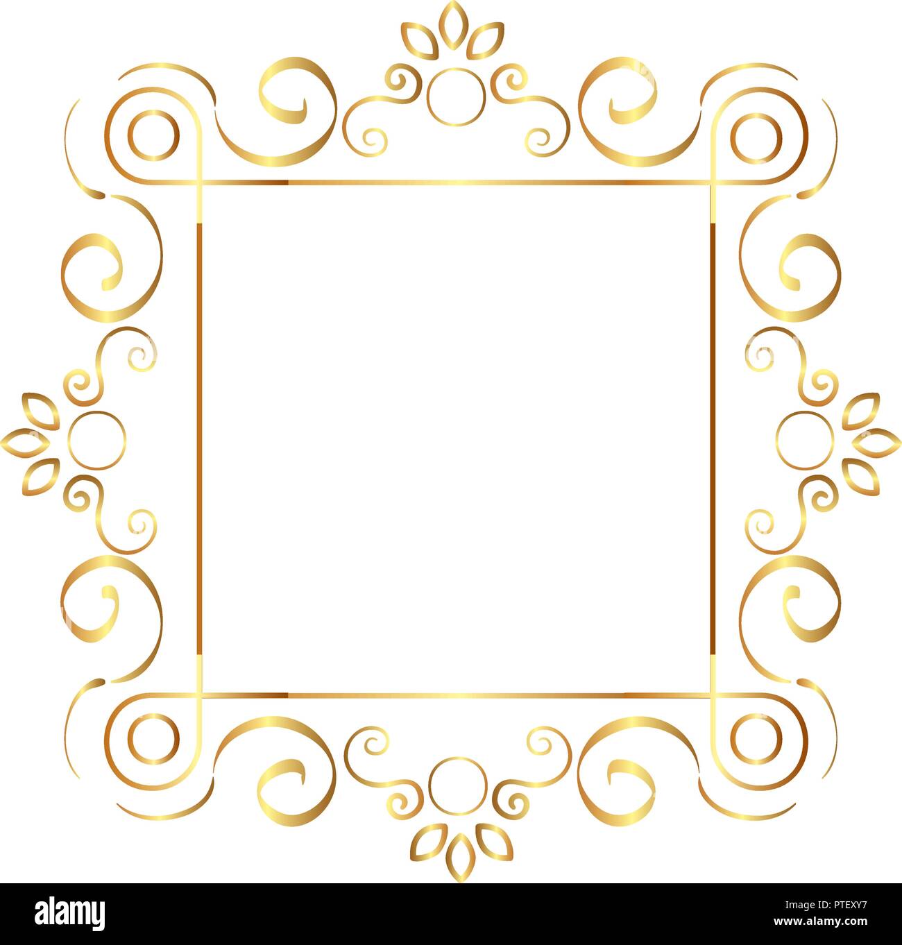 elegant square golden frame Stock Vector Image & Art - Alamy