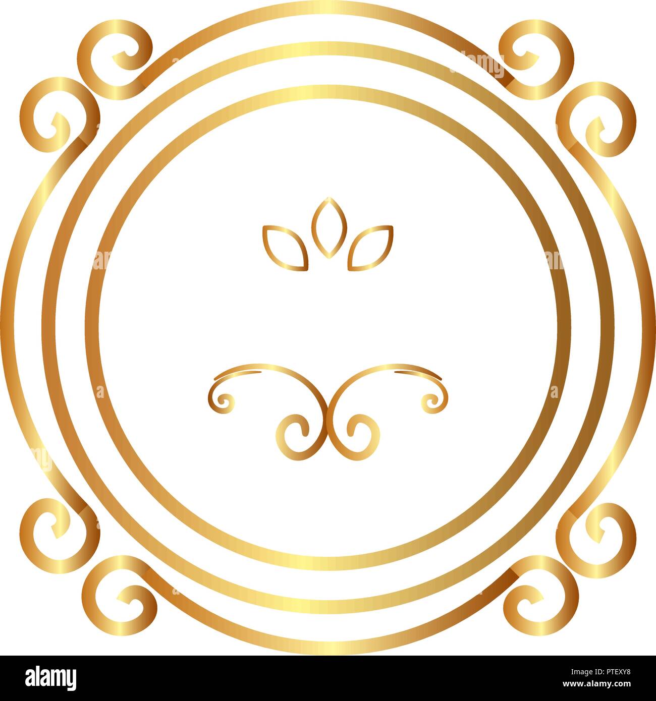 elegant circular golden frame Stock Vector Image & Art - Alamy