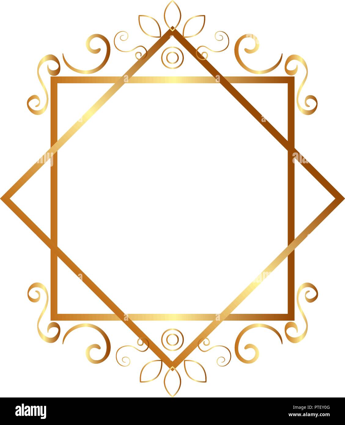 elegant rhombus golden frame Stock Vector Image & Art - Alamy