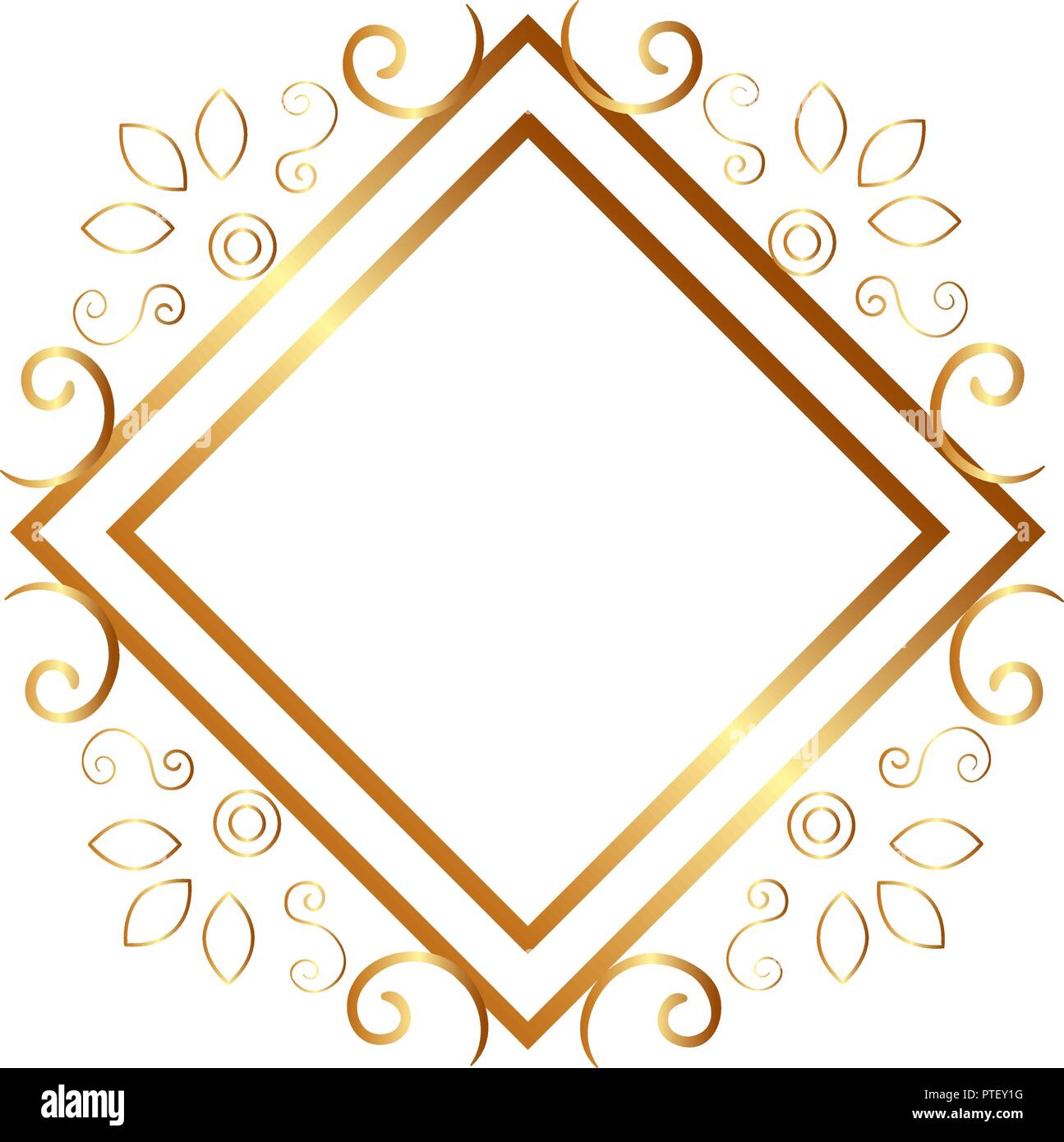 elegant rhombus golden frame Stock Vector Image & Art - Alamy