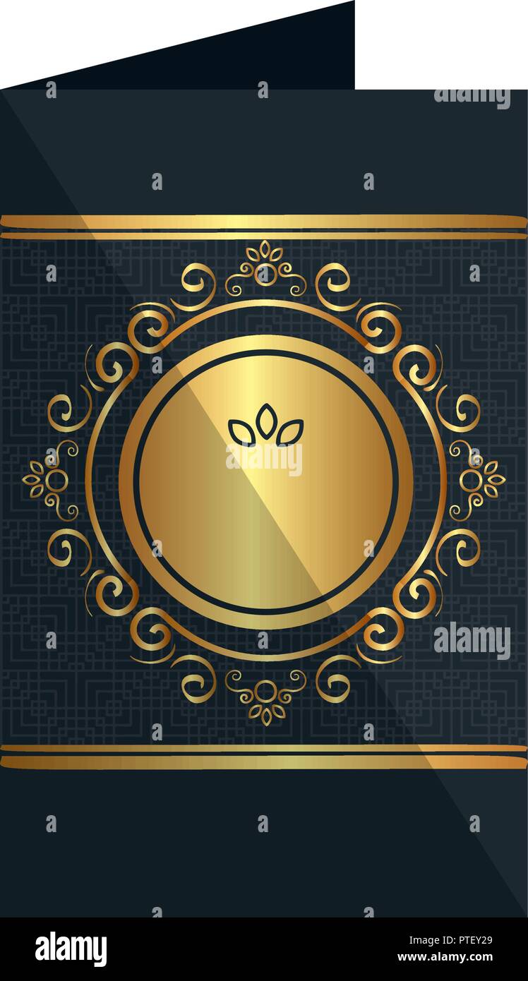 card with elegant circular golden frame Stock Vector Image & Art - Alamy