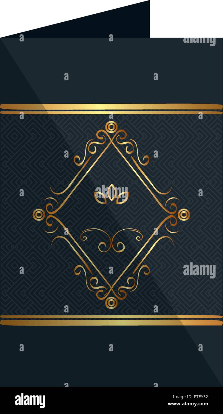 card with elegant rhombus golden frame Stock Vector Image & Art - Alamy