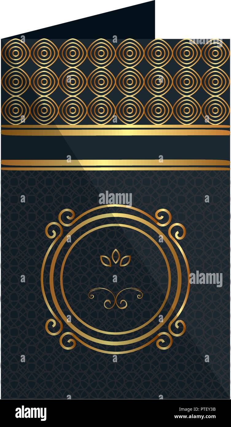 card with elegant circular golden frame Stock Vector Image & Art - Alamy