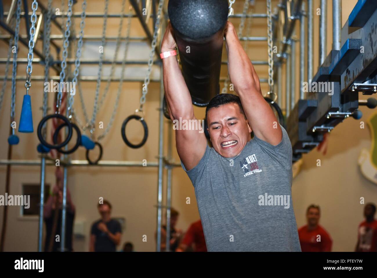 A member of Team Barksdale participates in the Alpha Warrior course at ...