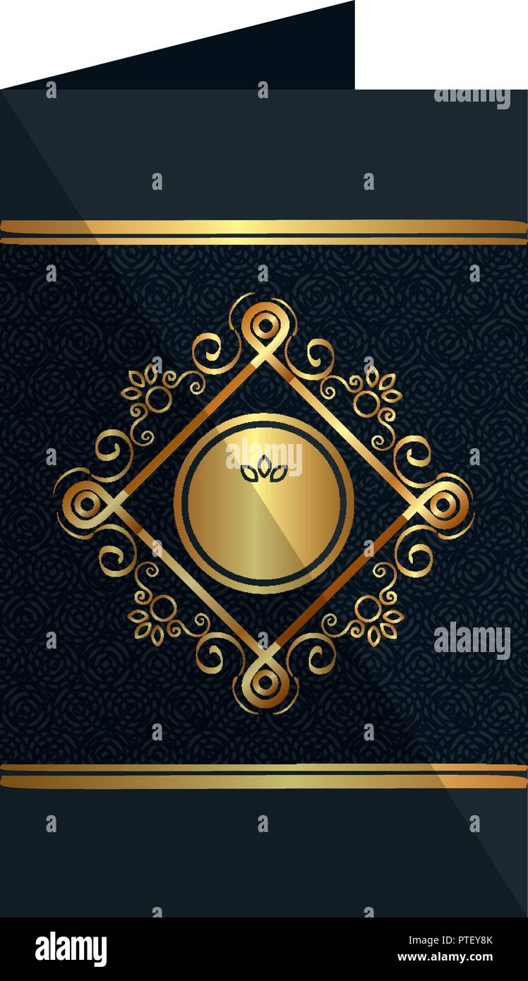 card with elegant circular golden frame Stock Vector Image & Art - Alamy