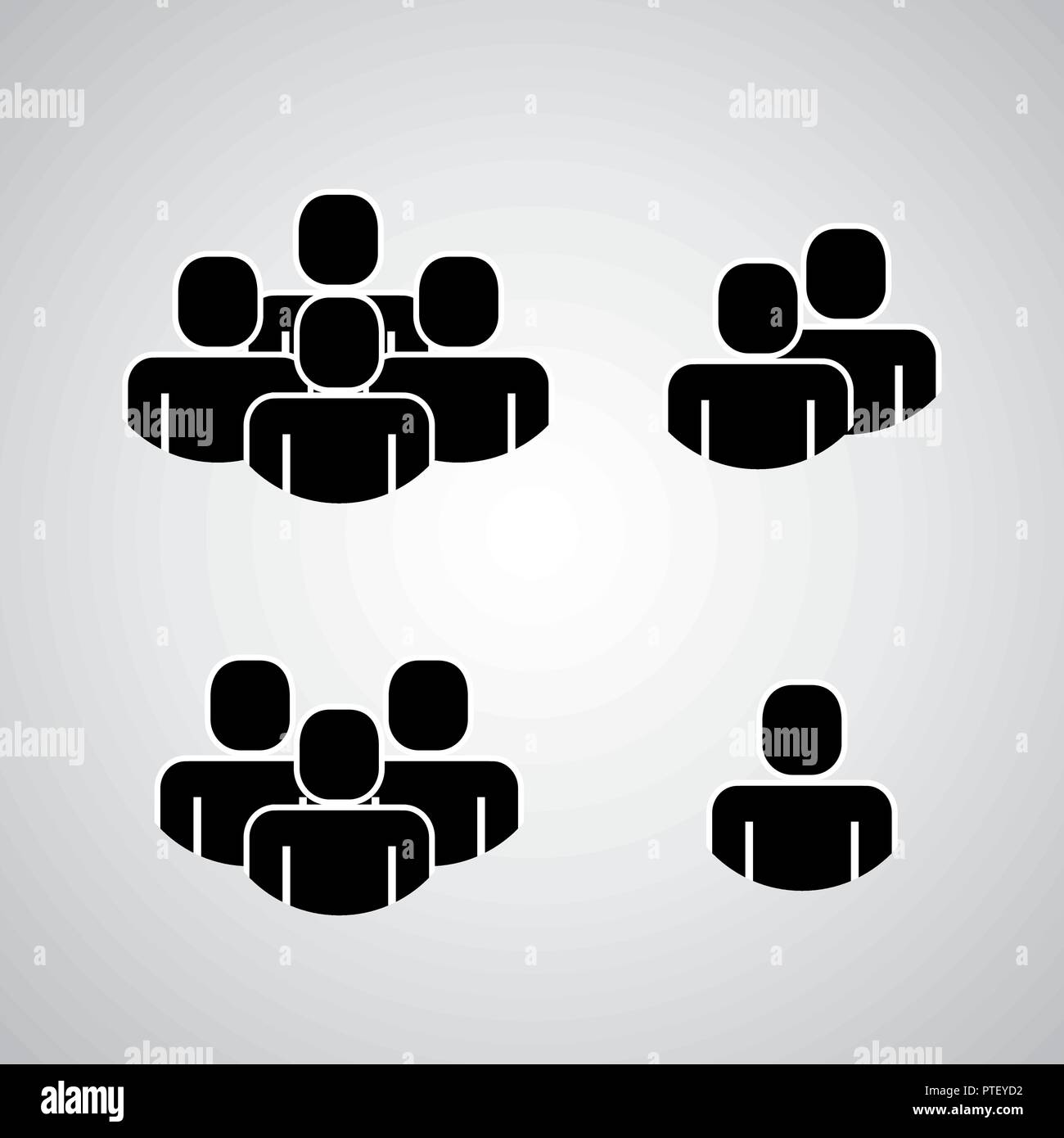 people group icons teamwork pictogram style vector illustration Stock ...