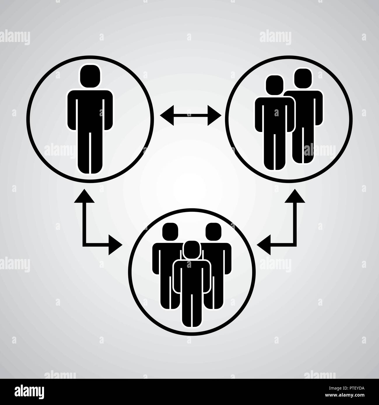people group workflow teamwork connected vector illustration Stock ...