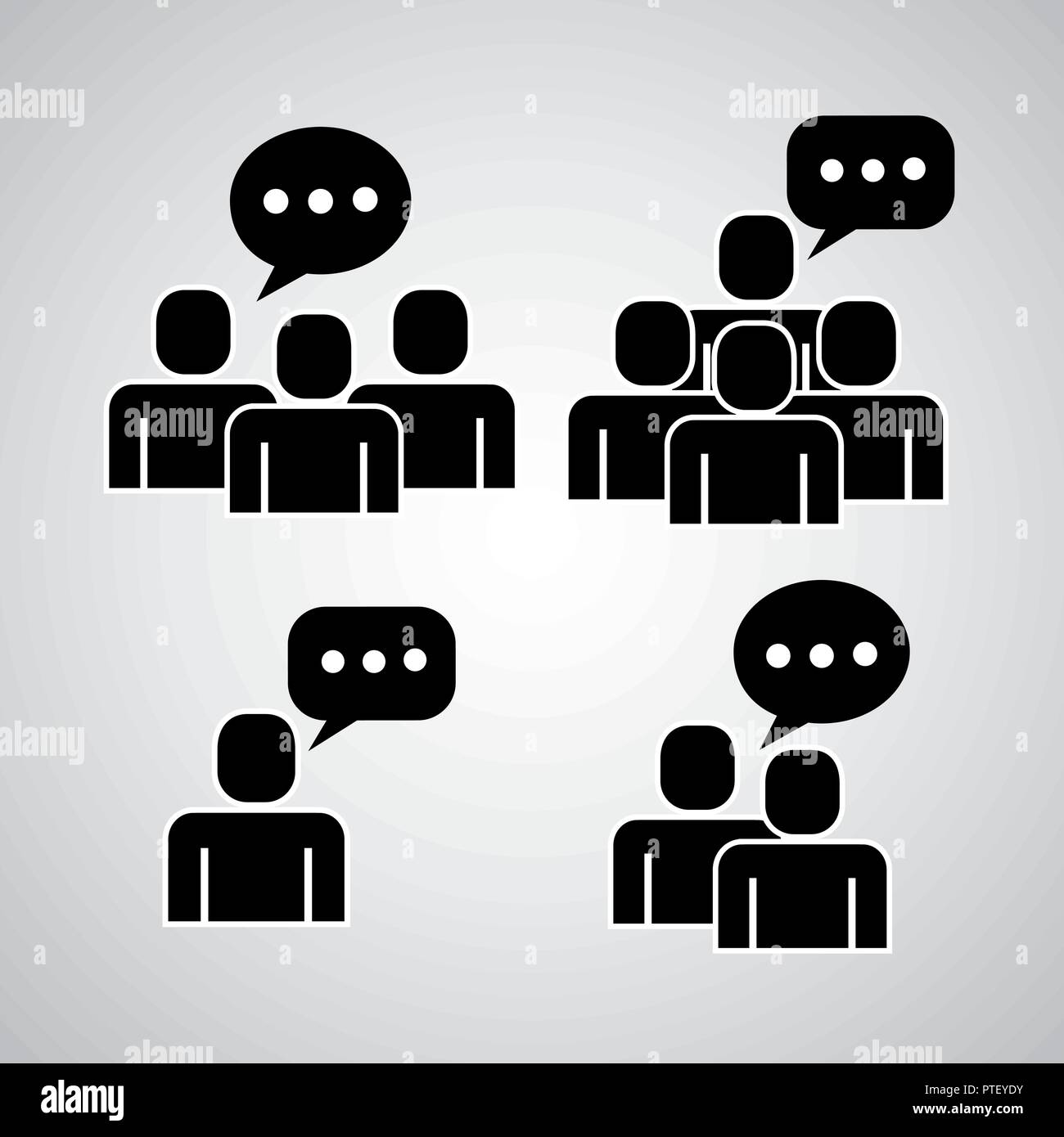 people group community member speech bubble vector illustration Stock ...