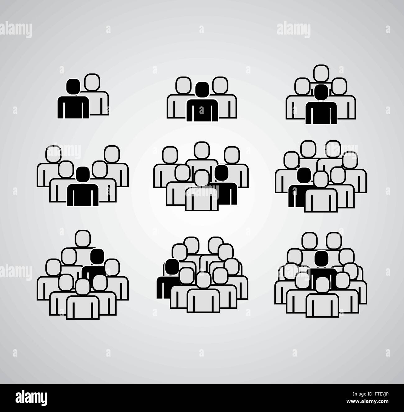 white people group team crowd pictogram style vector illustration Stock ...