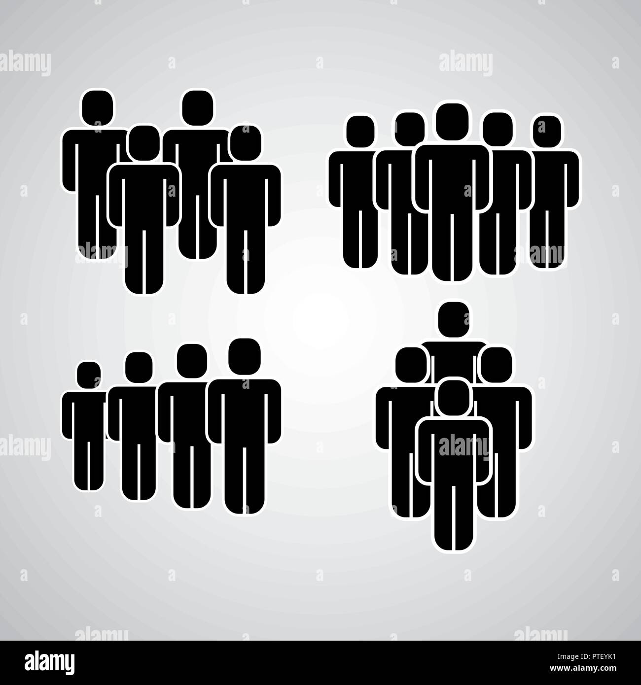 people group icons teamwork pictogram style vector illustration Stock ...