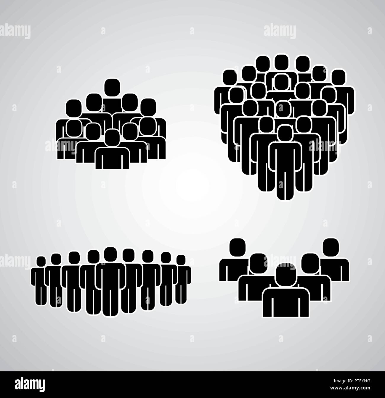 people group icons teamwork pictogram style vector illustration Stock ...