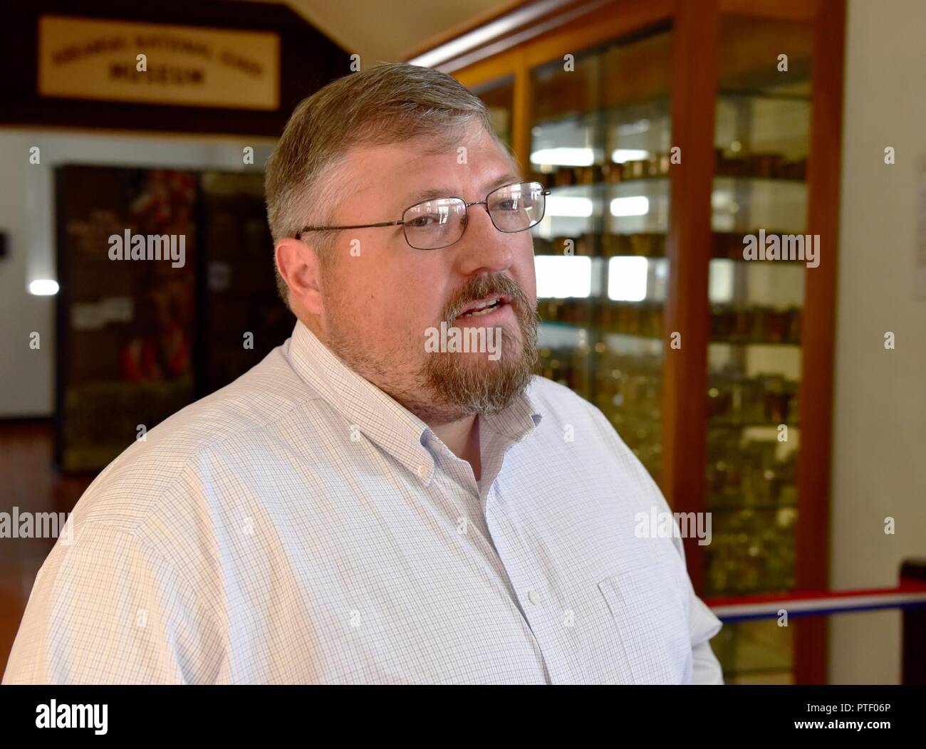 Dr. Shawn Fisher from Harding University delivers remarks prior to a ...
