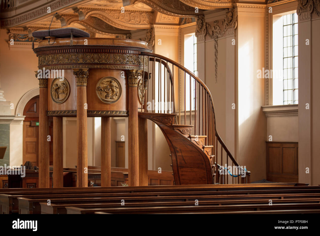 Greenwich, London, England, GB. Pulpit of the Chapel of St Peter and St ...