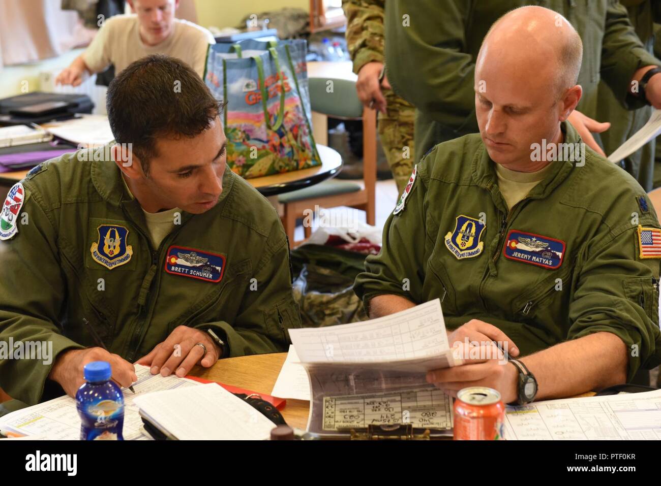 Lt. Col. Brett Schumer and Lt. Col. Jeremy Matyas, both from the 302nd ...